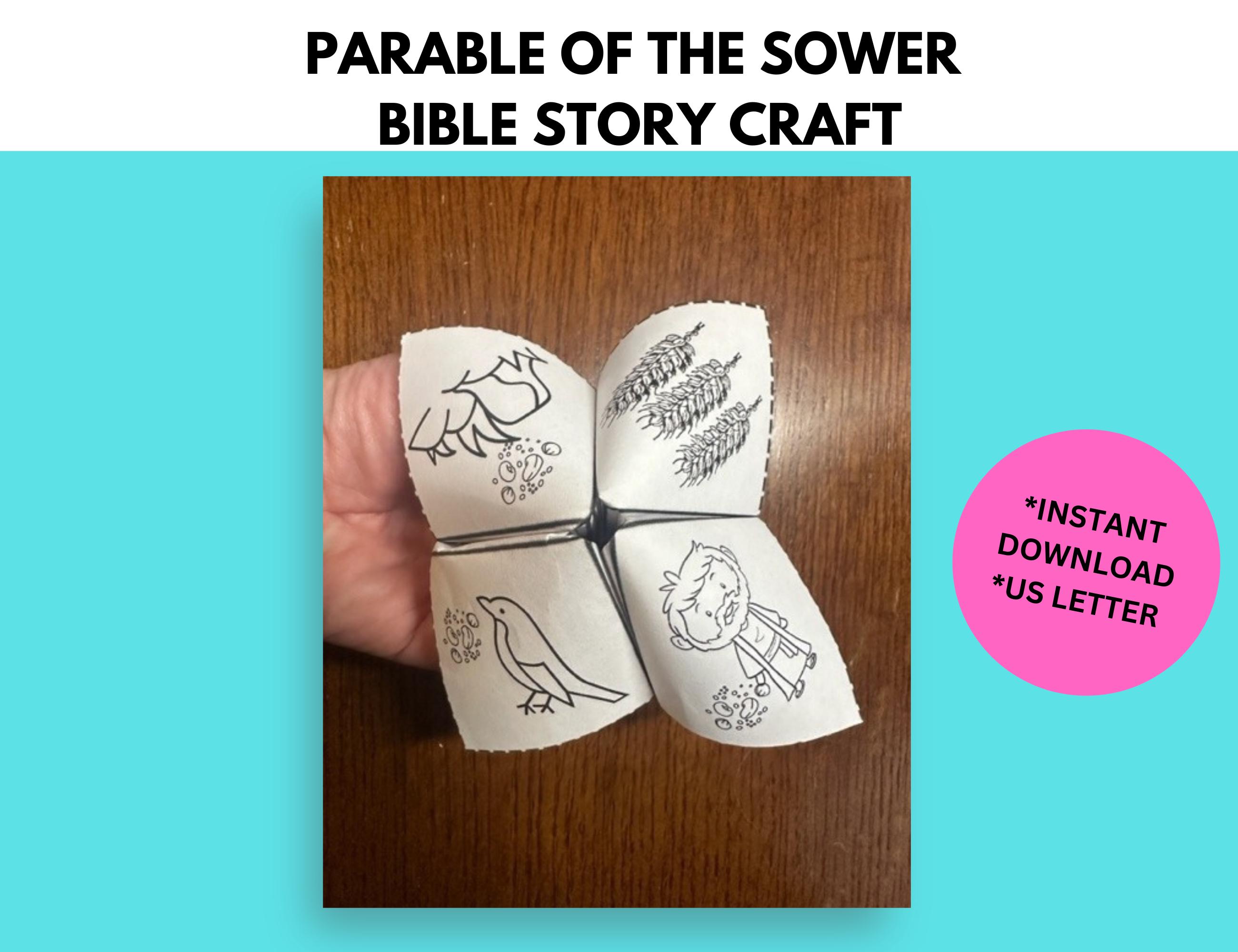 Parable of the Sower Bible Story Activity, Sunday School Craft, Fortune ...