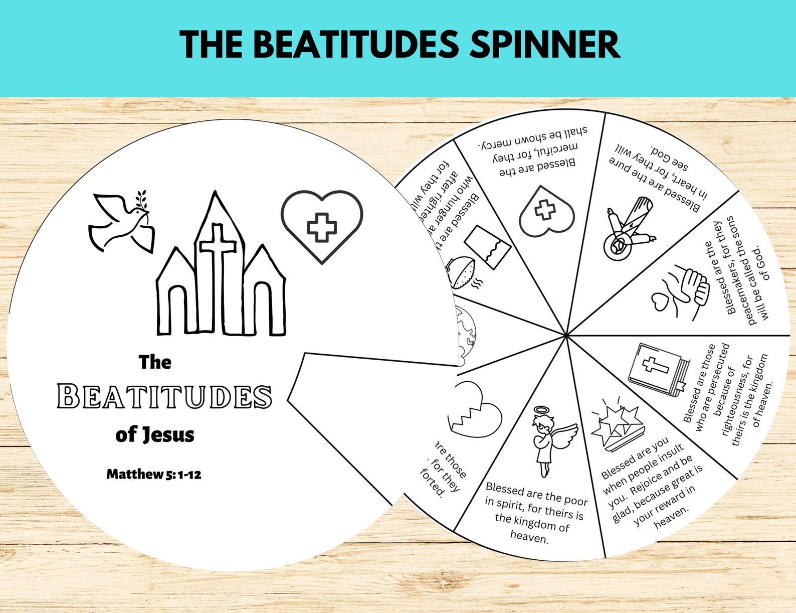 The Beatitudes Bible Story Activity, Sunday School Craft, Beatitudes ...