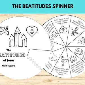 The Beatitudes Bible Story Activity, Sunday School Craft, Beatitudes ...