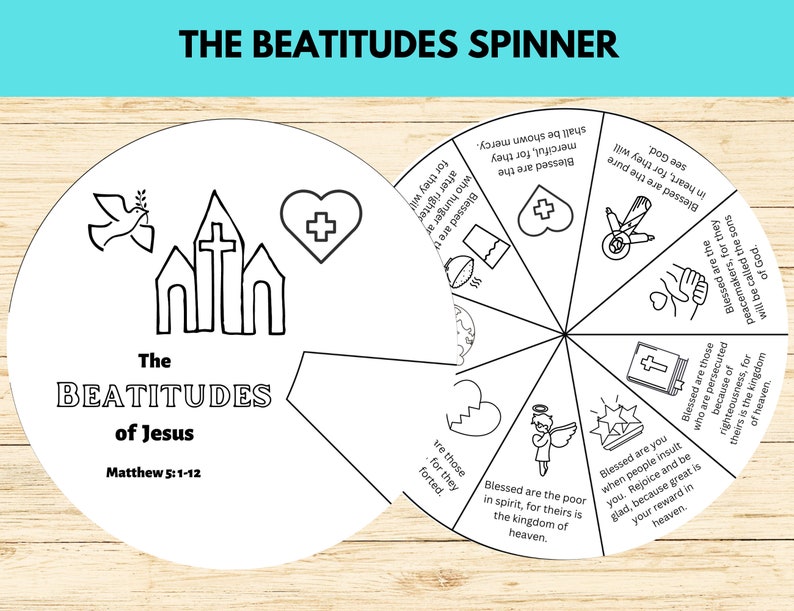 The Beatitudes Bible Story Activity, Sunday School Craft, Beatitudes ...
