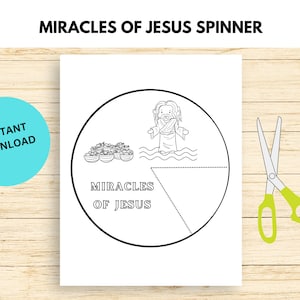 Jesus Miracles Sunday School Craft, Bible Story Activity, Printable ...