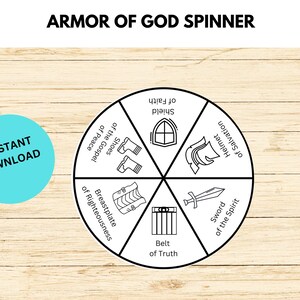 Armor of God Bible Story Activity, Sunday School Craft, Spinner Craft ...