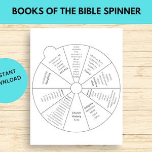 Books of the Bible Spinner, Books of the Bible Printable, Old and New ...
