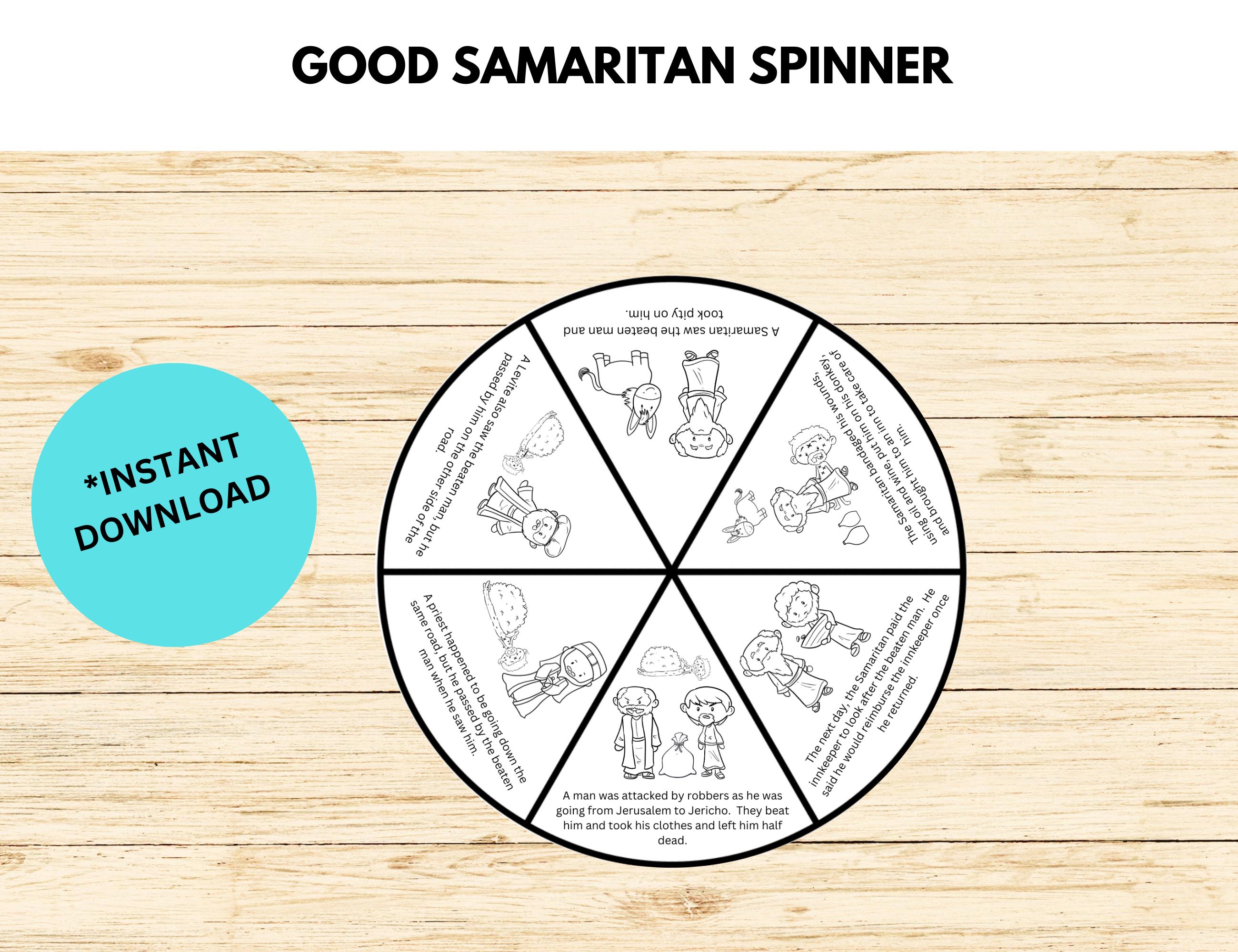 Good Samaritan Bible Story Activity, Sunday School Craft, Spinner ...