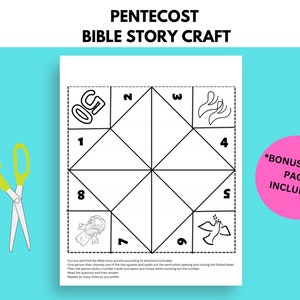 Pentecost Sunday School Craft, Bible Story Activity, Fortune Teller ...