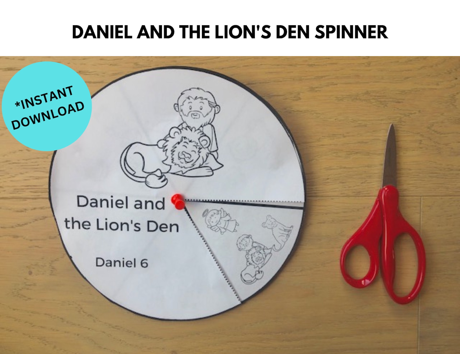 Daniel and the Lions Den Spinner, Daniel in the Lions Den Bible Story ...