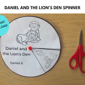 Daniel and the Lions Den Spinner, Daniel in the Lions Den Bible Story ...