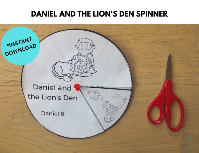 Daniel and the Lions Den Spinner, Daniel in the Lions Den Bible Story ...