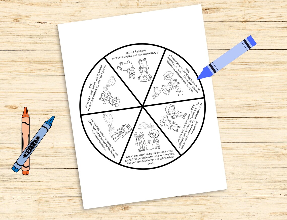 Good Samaritan Bible Story Activity, Sunday School Craft, Spinner ...
