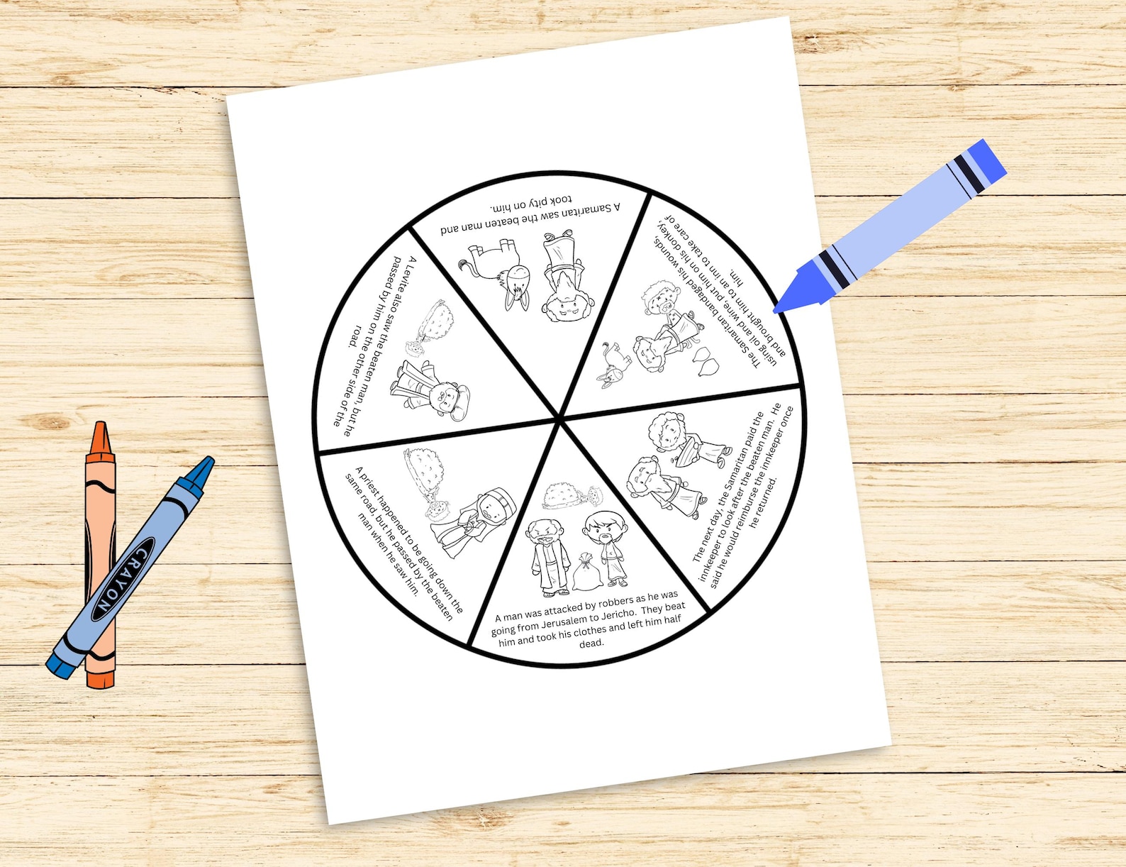 Good Samaritan Bible Story Activity, Sunday School Craft, Spinner ...