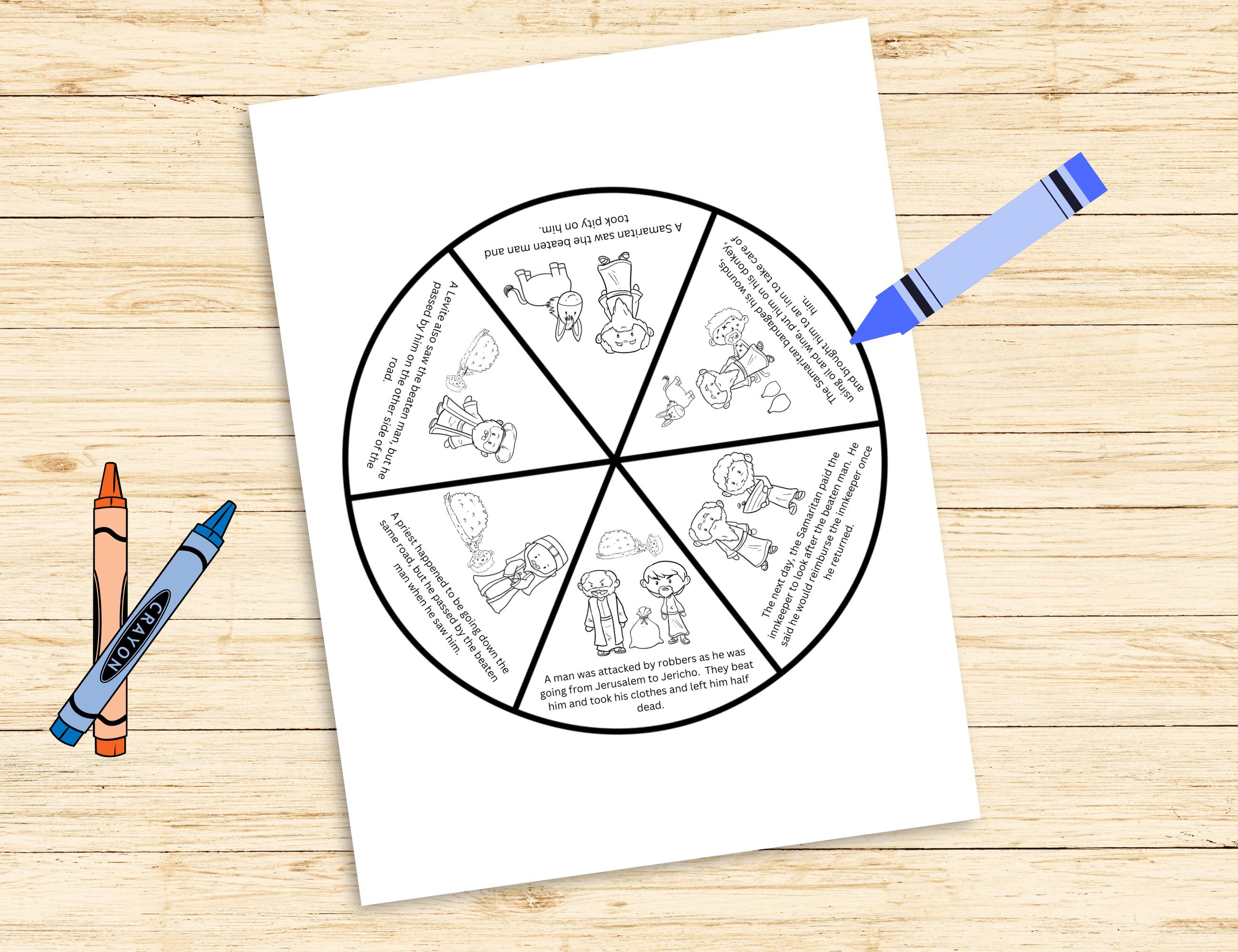 Good Samaritan Bible Story Activity, Sunday School Craft, Spinner ...