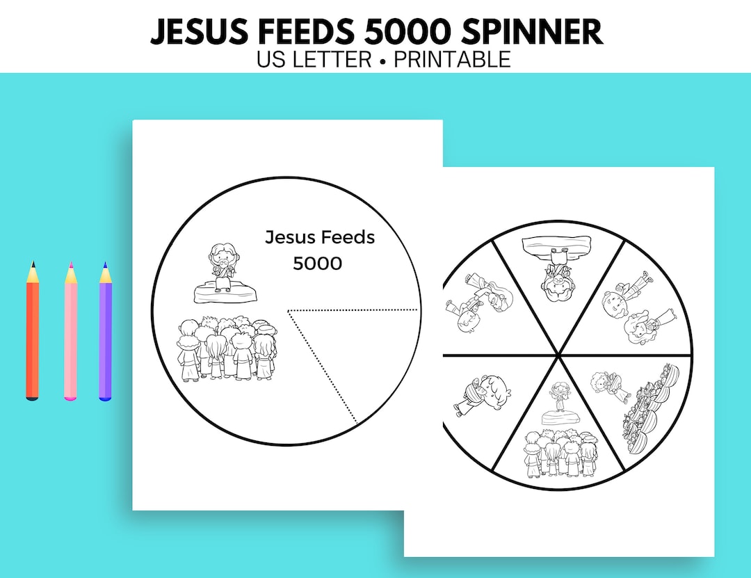 Jesus Feeds 5000 Spinner, Jesus Feeds the Multitudes Bible Story ...