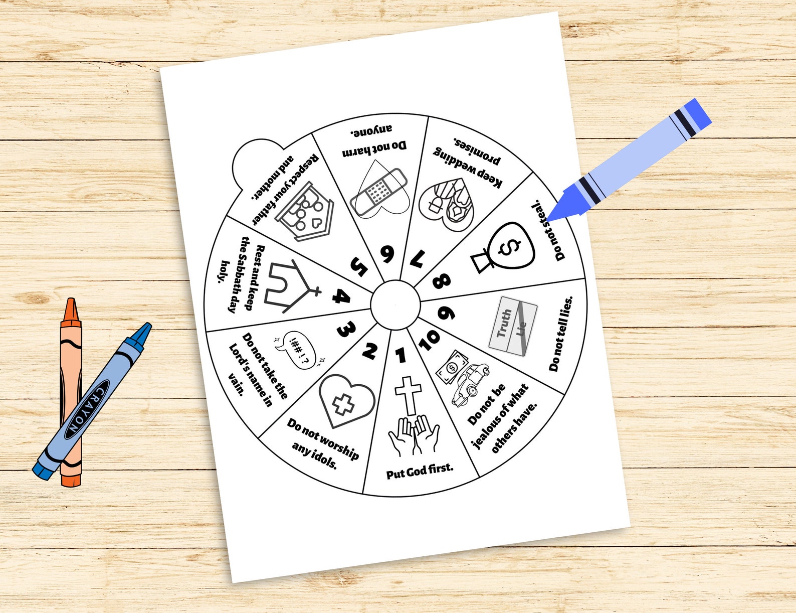 Ten Commandments Bible Story Activity, Sunday School Craft, Ten ...
