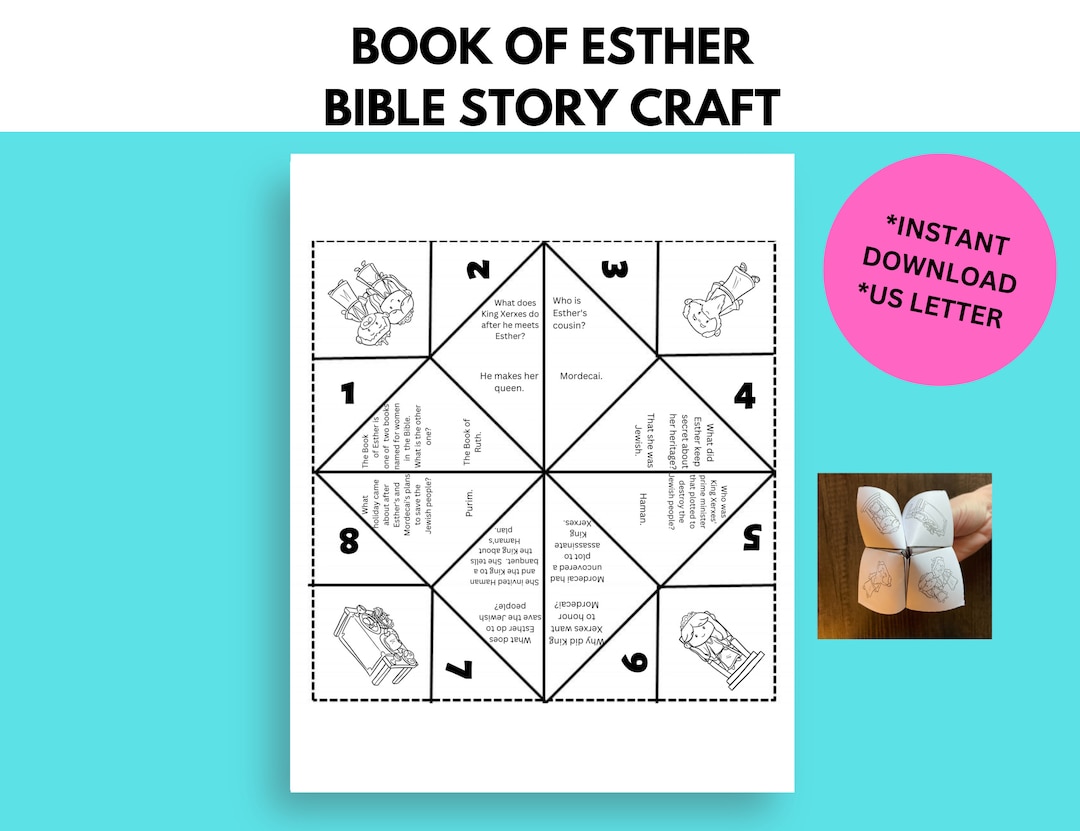 Book of Esther Bible Story Activity, Sunday School Craft, Fortune ...