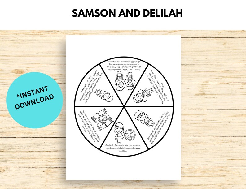 Samson and Delilah, Samson Bible Story Activity, Sunday School Craft ...