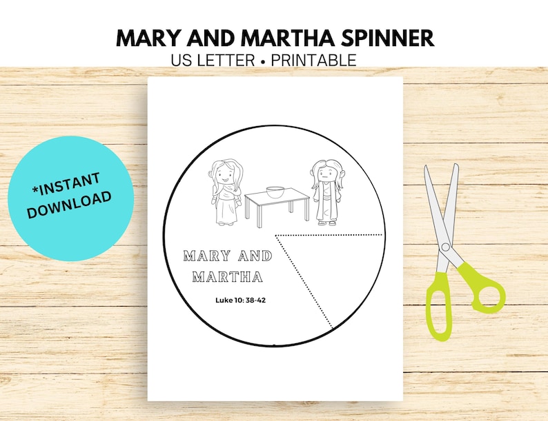 Mary and Martha Bible Story Activity, Sunday School Craft, Printable ...