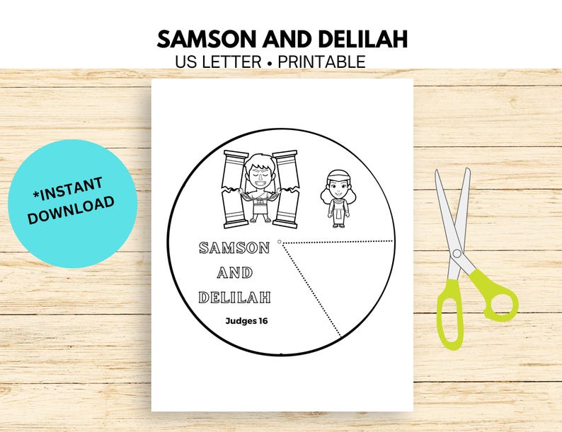 Samson and Delilah, Samson Bible Story Activity, Sunday School Craft ...
