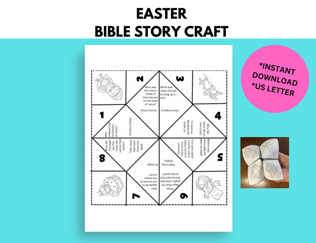 Easter Story Sunday School Craft, Easter Bible Story Craft, Fortune ...