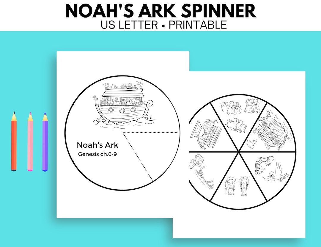 Noah's Ark Spinner, Noah's Ark Bible Story, Sunday School Craft ...