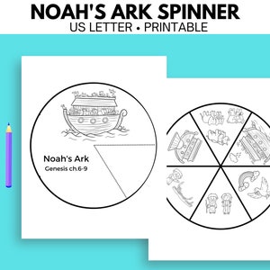 Noah's Ark Spinner, Noah's Ark Bible Story, Sunday School Craft ...