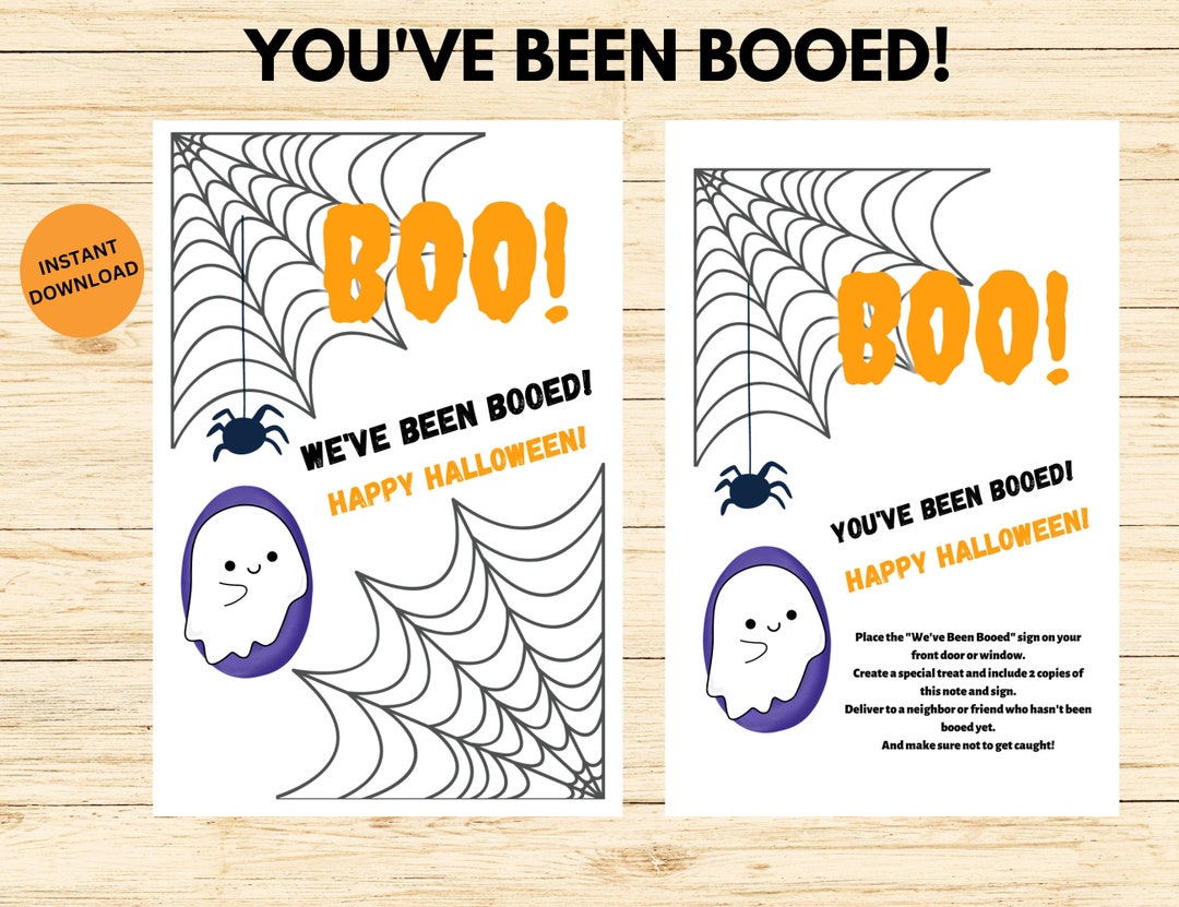 You've Been Booed Printable We've Been Booed Sign - Etsy
