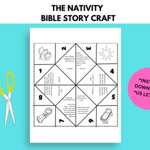 Christmas Nativity Bible Story Activity, Sunday School Craft, Fortune ...