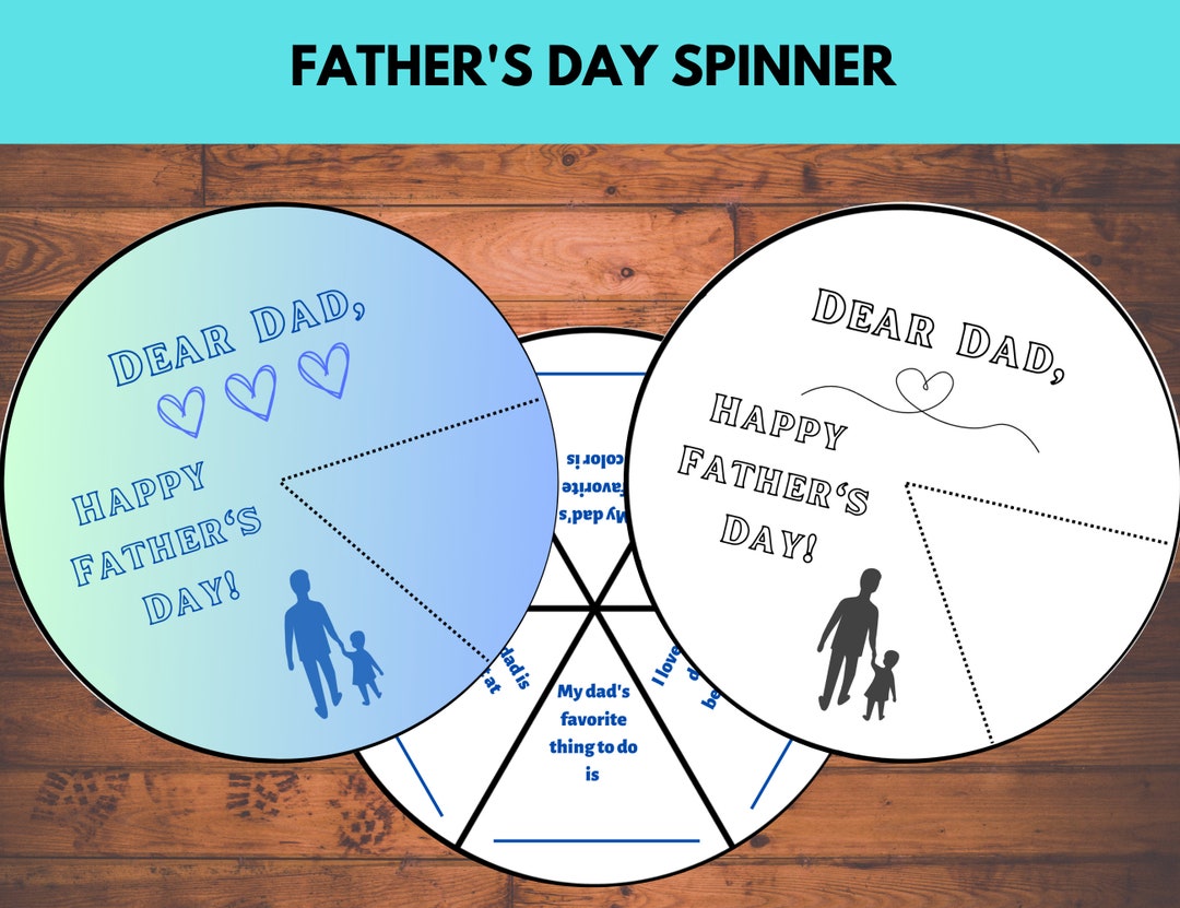 Father's Day Craft, Fathers Day Card, Dad's Day Spinner Card, Fun Dad ...