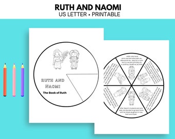 Ruth and Naomi Bible Story Wheel, Bible Craft, Sunday School Activity ...