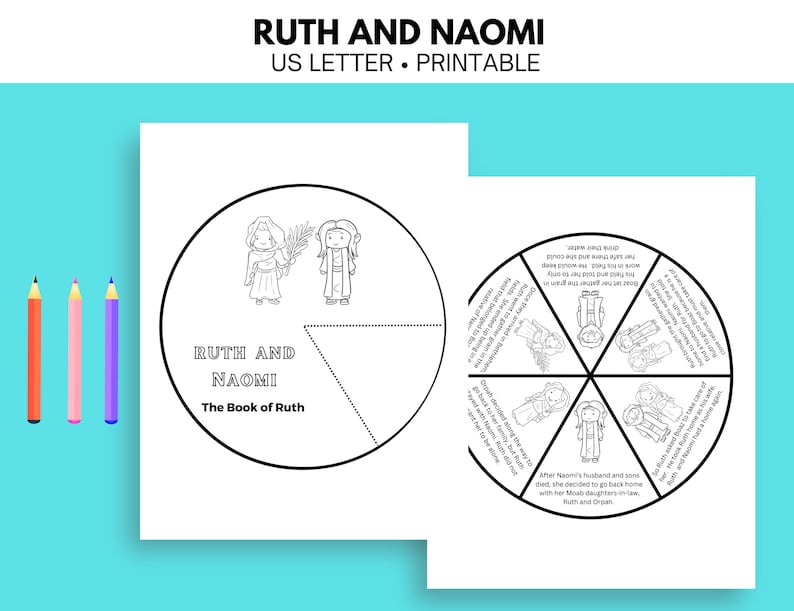 Ruth and Naomi Spinner, Bible Story Craft, Sunday School Lesson, Book ...