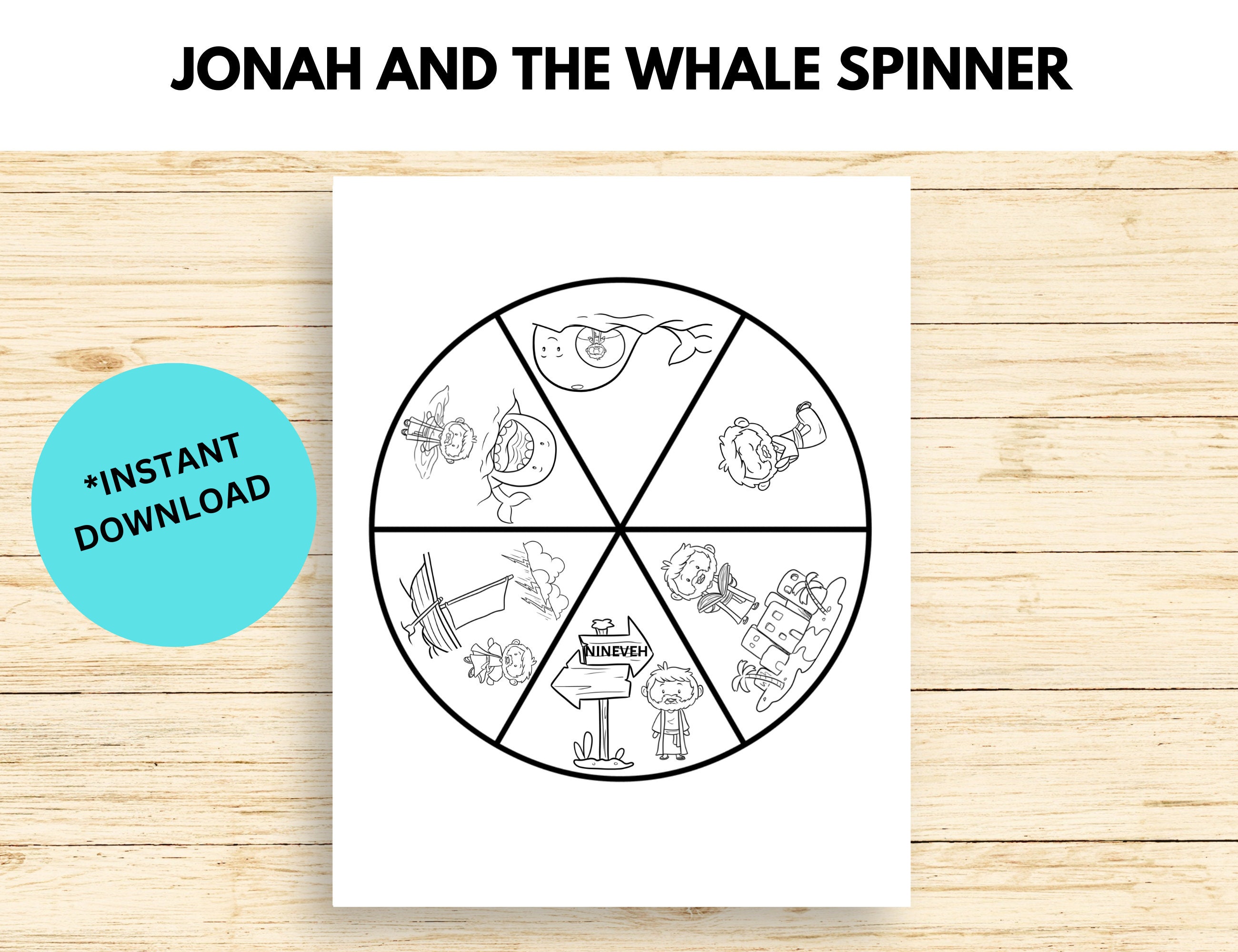 Jonah and the Whale Spinner, Jonah and the Whale Bible Story, Sunday ...