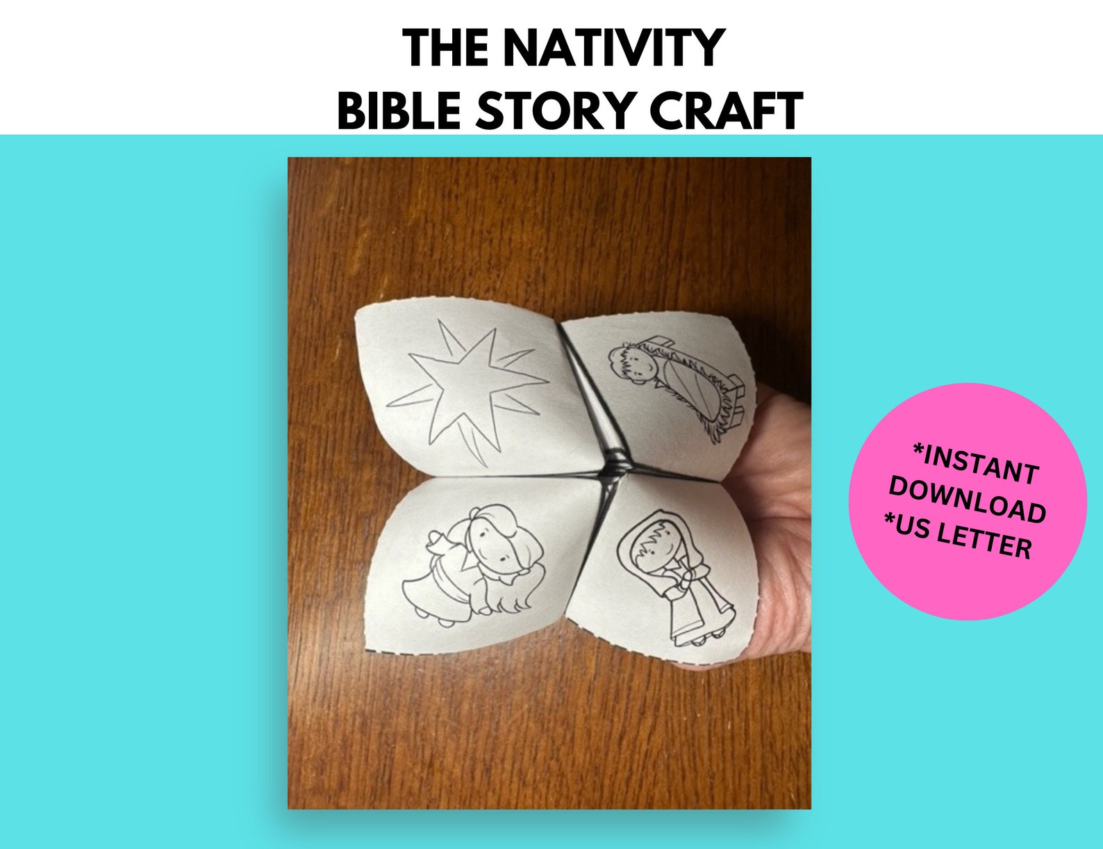 Christmas Nativity Bible Story Activity, Sunday School Craft, Fortune ...