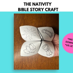 Christmas Nativity Bible Story Activity, Sunday School Craft, Fortune ...