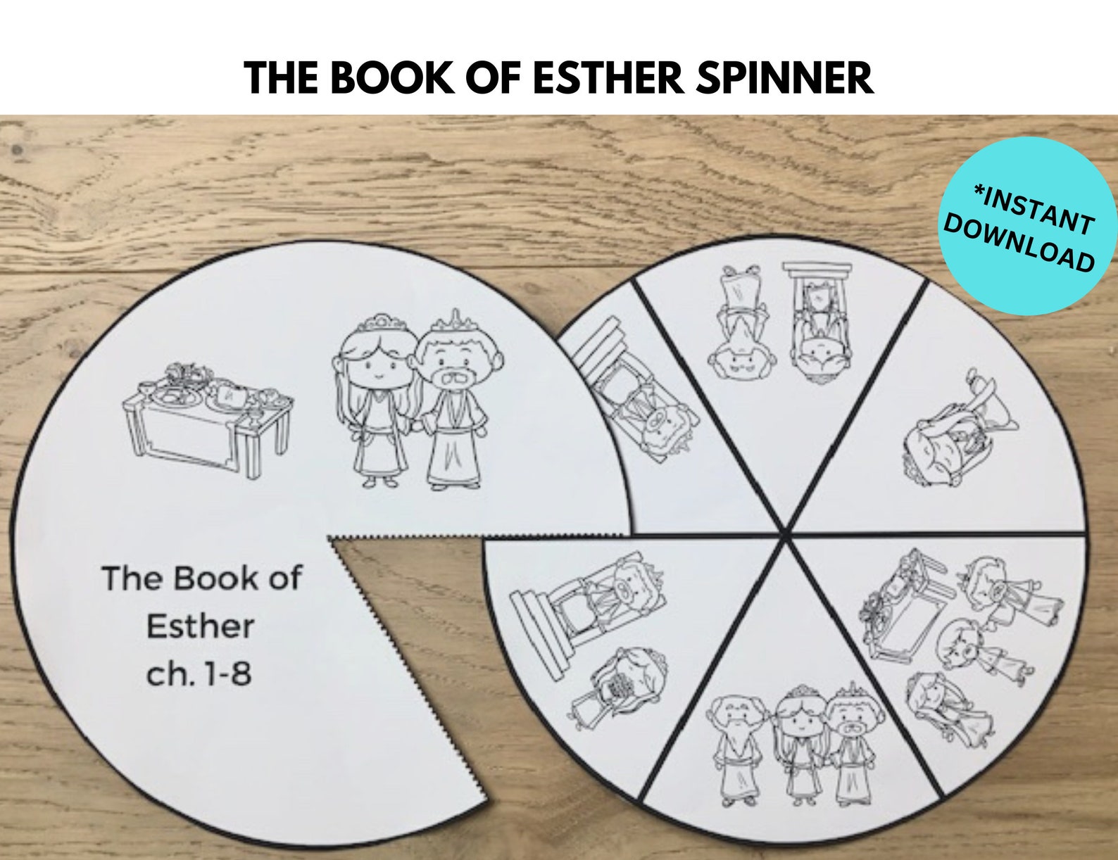 Book of Esther Spinner, Esther Bible Story, Sunday School Craft ...