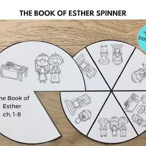 Book of Esther Spinner, Esther Bible Story, Sunday School Craft ...