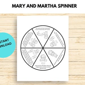 Mary and Martha Bible Story Activity, Sunday School Craft, Printable ...
