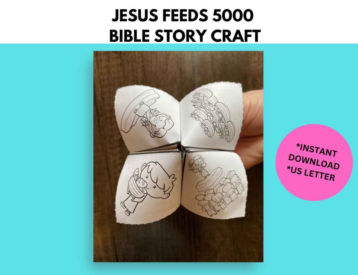 Jesus Feeds 5000 Bible Story Activity, Sunday School Craft, Jesus ...