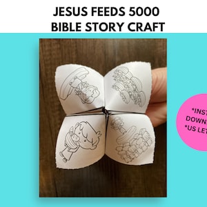 Jesus Feeds 5000 Bible Story Activity, Sunday School Craft, Jesus ...