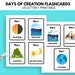 Days of Creation Flashcards, Sunday School Lesson, Bible Story Activity ...