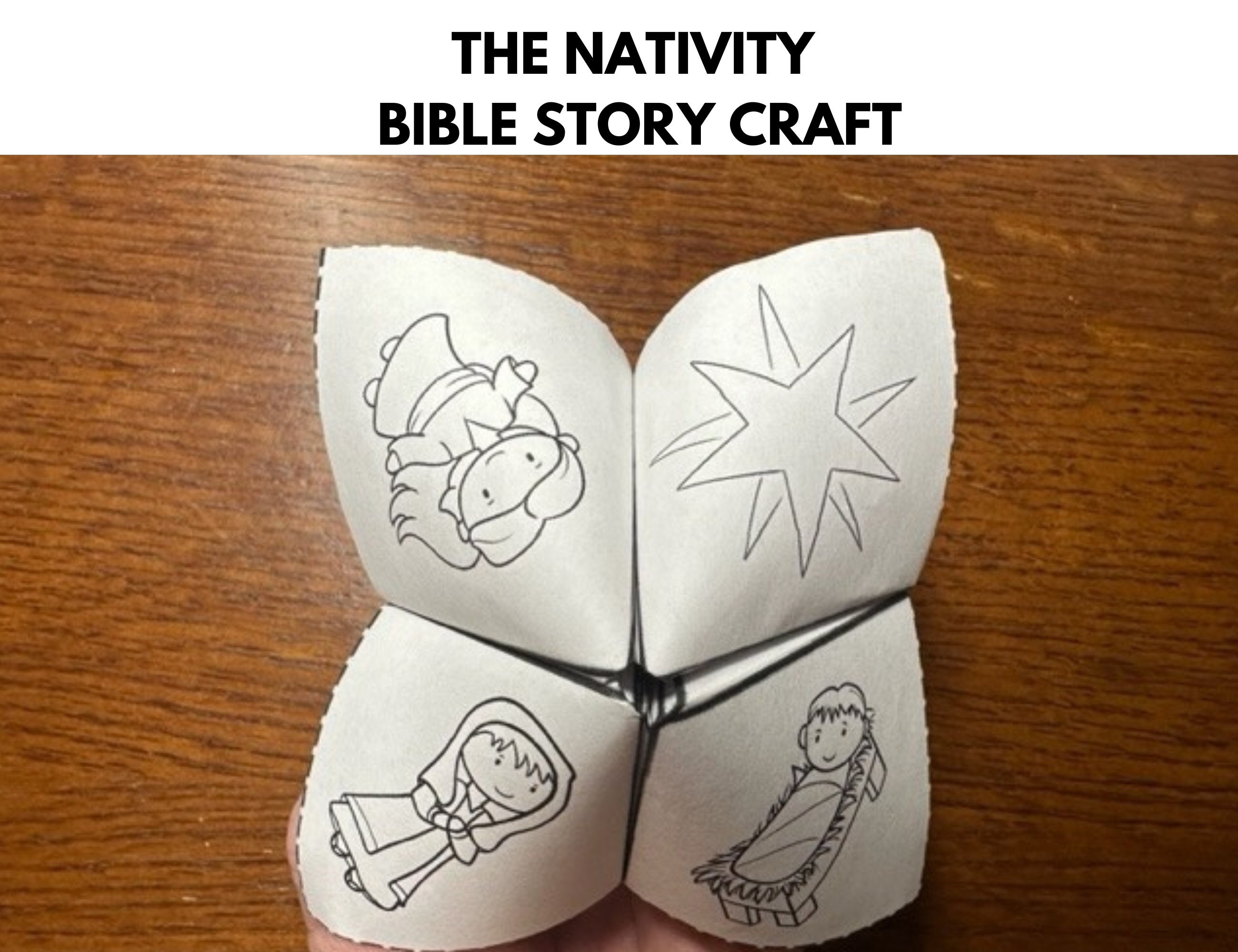 Christmas Nativity Bible Story Activity, Sunday School Craft, Fortune ...