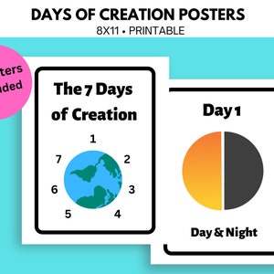 Days of Creation Posters, Sunday School Lesson, Classroom Posters ...
