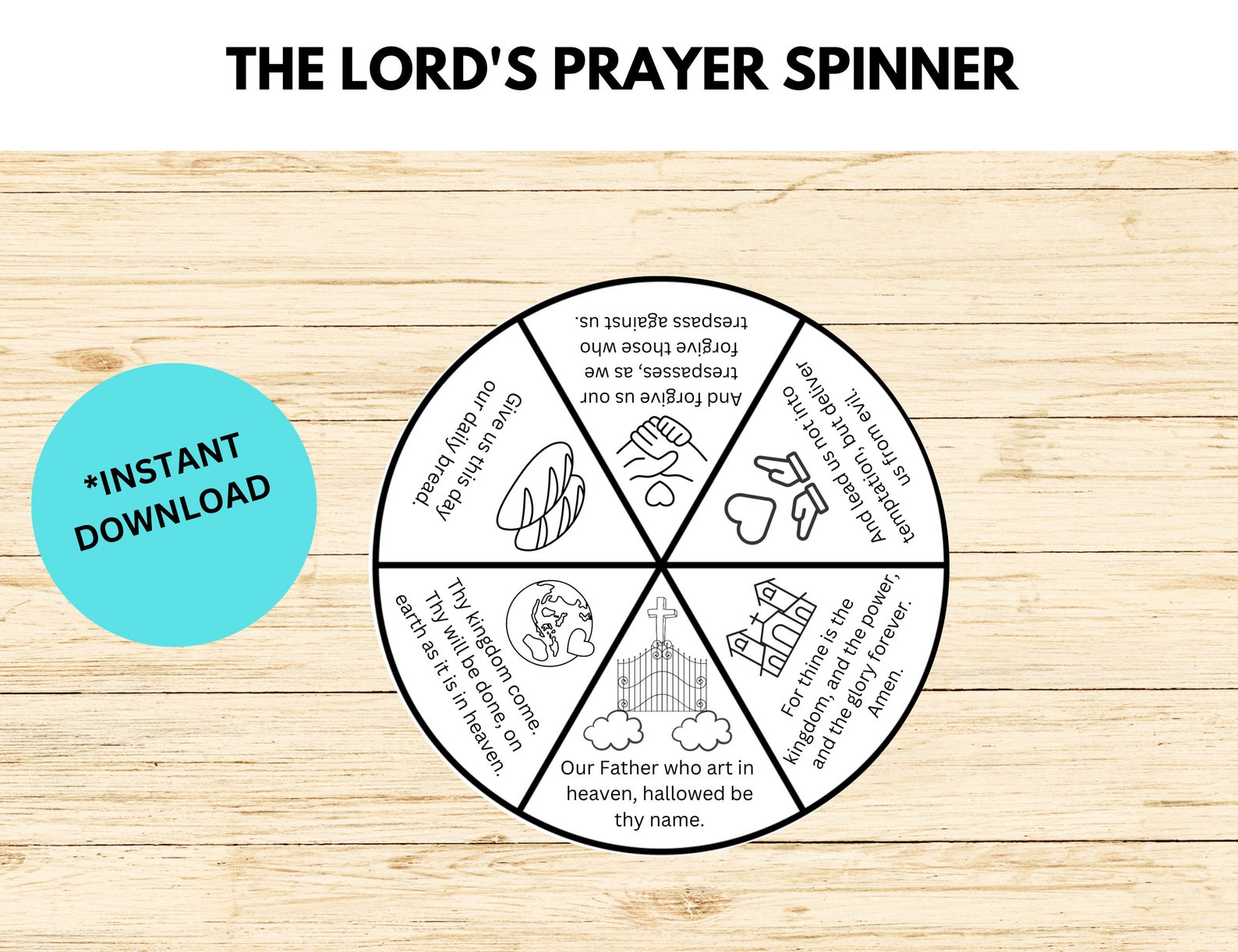The Lord's Prayer Activity, Sunday School Craft, Lord's Prayer Spinner ...