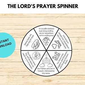 The Lord's Prayer Activity, Sunday School Craft, Lord's Prayer Spinner ...