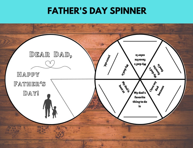 Father's Day Craft, Fathers Day Card, Dad's Day Spinner Card, Fun Dad ...