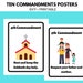 Ten Commandments Posters, Sunday School Lesson, Classroom Posters ...