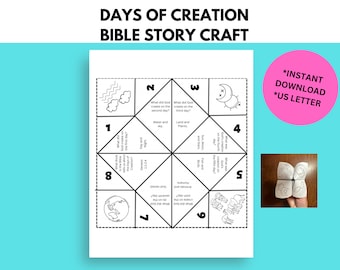 Days of Creation Bible Story Activity, Sunday School Craft, Genesis 1 ...