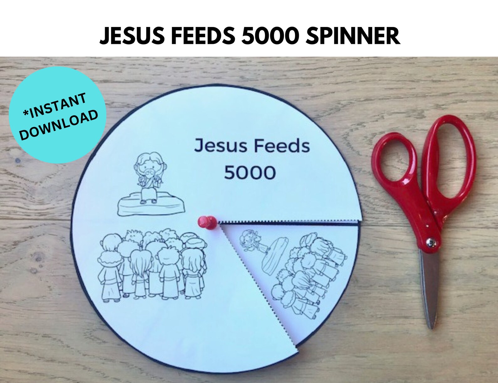 Jesus Feeds 5000 Spinner, Jesus Feeds the Multitudes Bible Story ...