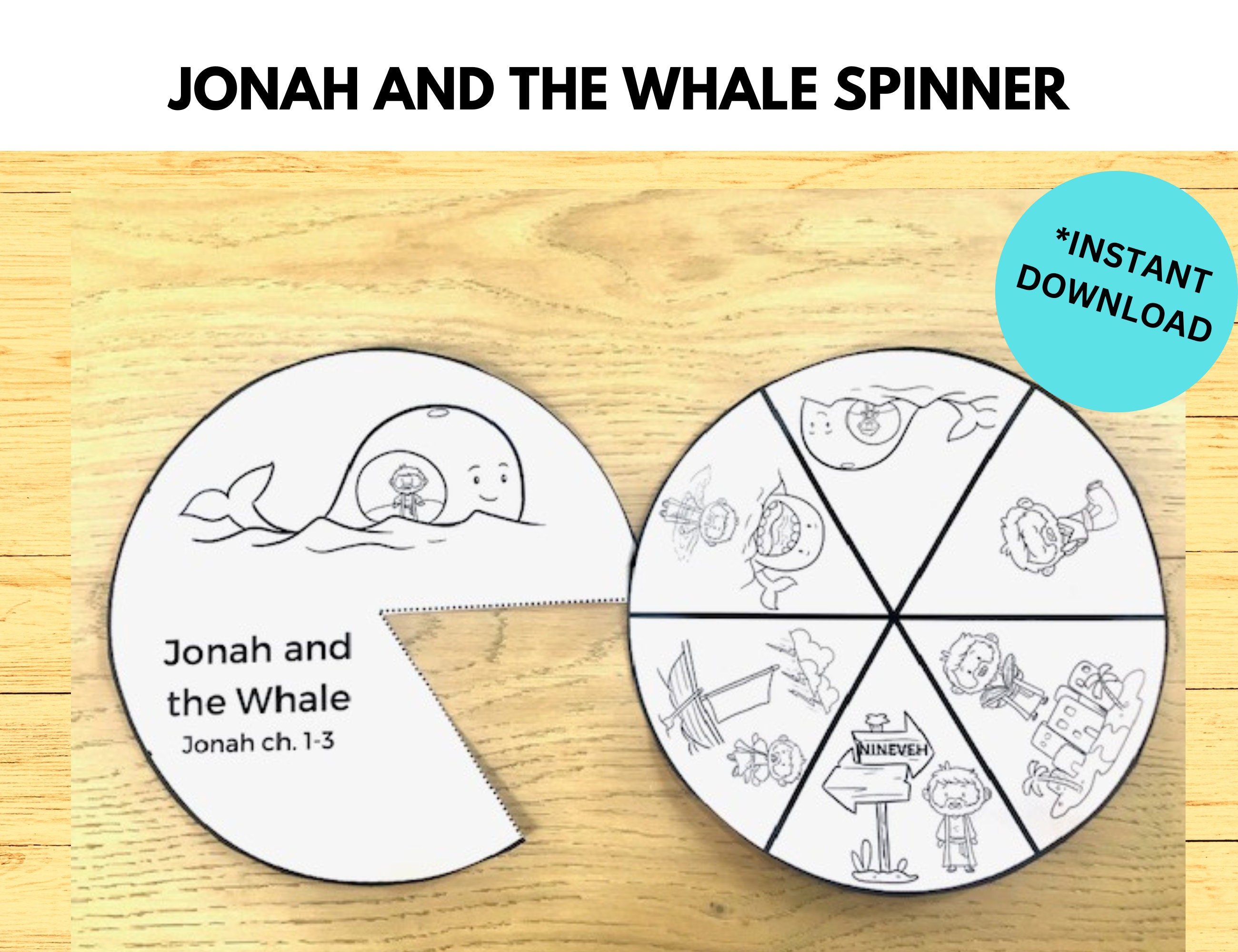 Jonah and the Whale Spinner, Jonah and the Whale Bible Story, Sunday ...