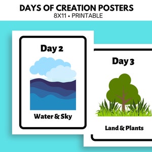 Days of Creation Posters, Sunday School Lesson, Classroom Posters ...
