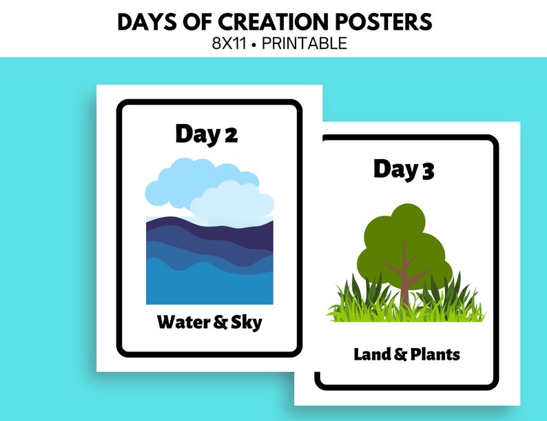 Days of Creation Posters, Sunday School Lesson, Classroom Posters ...
