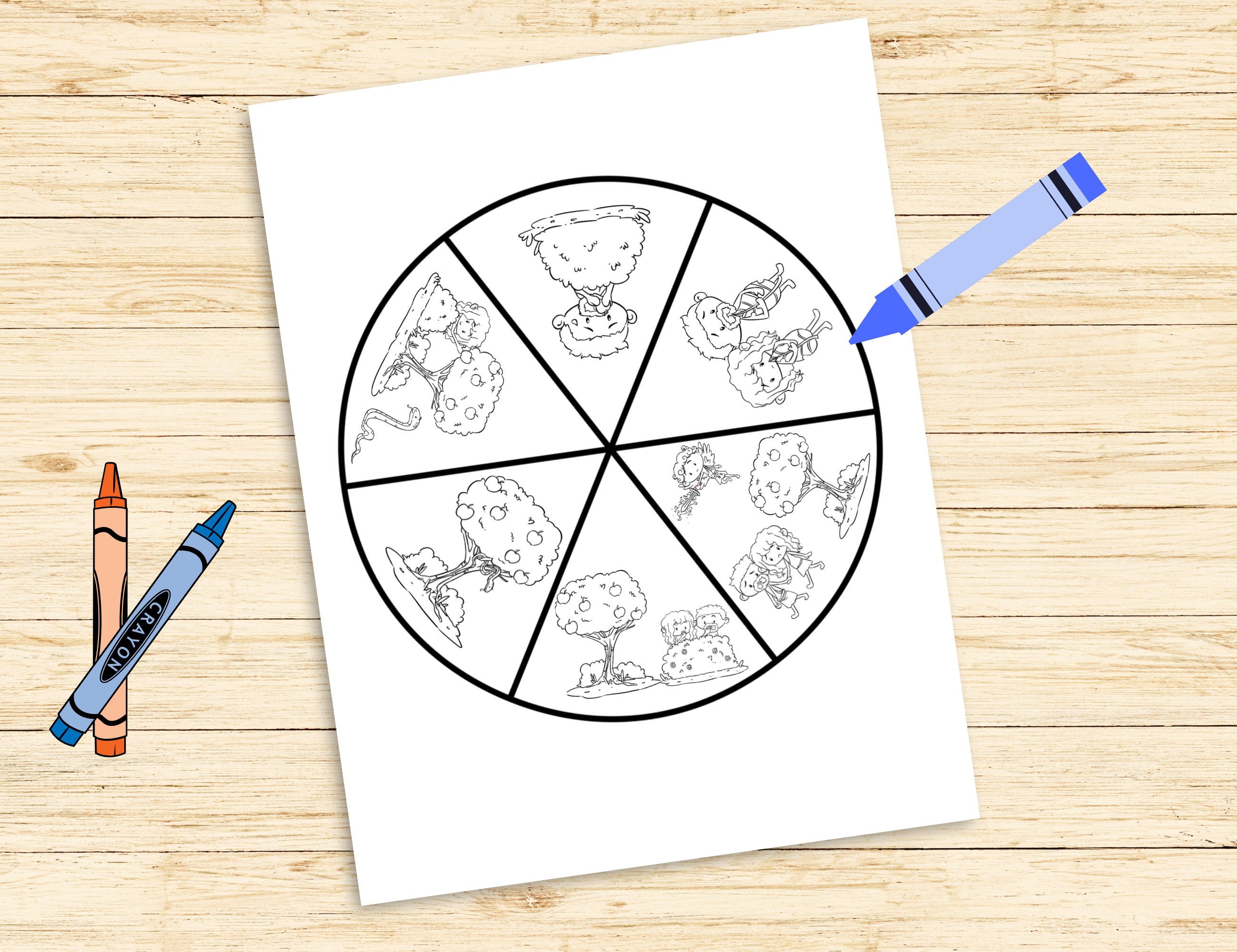 Adam and Eve Spinner, Garden of Eden Bible Story, Sunday School Craft, Vacation Bible School ...